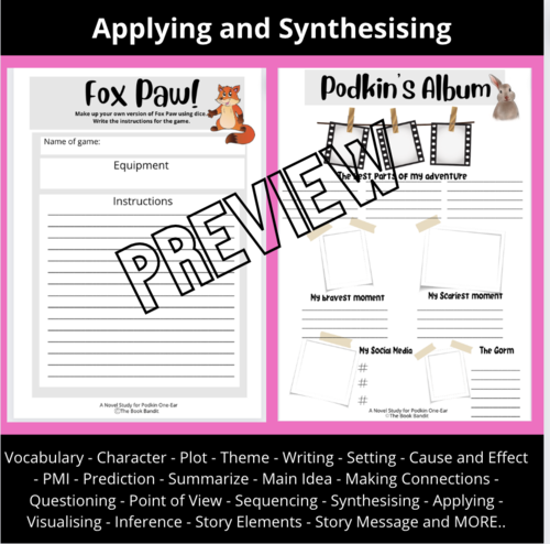 PODKIN ONE-EAR by Kieran Larwood NOVEL STUDY and Reading Comprehension ...