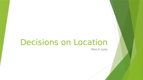 IGCSE Business Edexcel Theme 1 - 1.4 Decisions on location | Teaching ...
