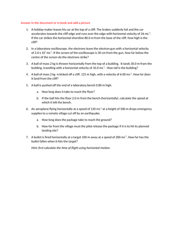 New IB Physics topic A1 Kinematics | Teaching Resources