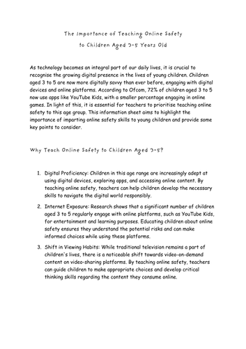 Online Internet Safety - EYFS PSHE | Teaching Resources