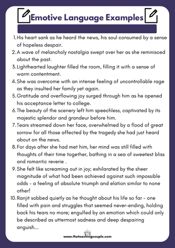 Emotive Language Examples: Ignite Your Child's Writing Skills ...