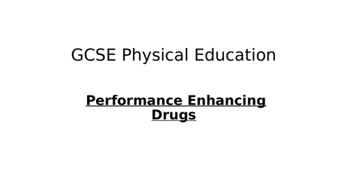 GCSE Performance enhancing drugs | Teaching Resources