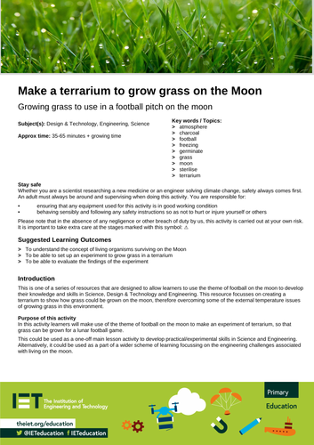 Make a terrarium to grow grass on the moon | Teaching Resources