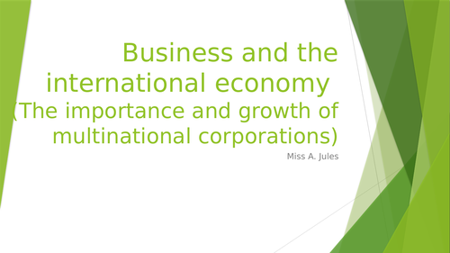 IGCSE Business Edexcel Theme 1 - 1.5 Business and the international ...