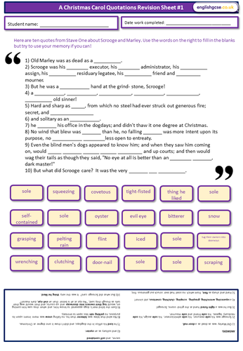 A Christmas Carol Quotes | Teaching Resources