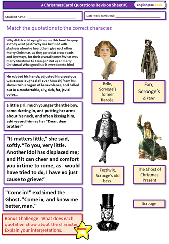 A Christmas Carol Quotes | Teaching Resources