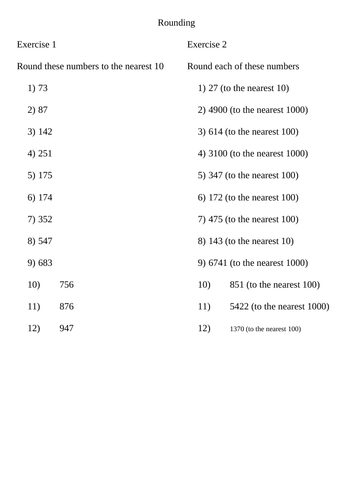 Numeracy Starters Set 1 10 worksheets | Teaching Resources