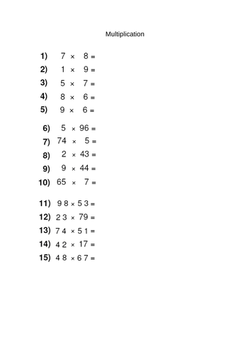 Numeracy Starters Set 1 10 worksheets | Teaching Resources Numeracy Starters Set 1 10 worksheets | Teaching Resources