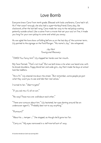 Healthy Relationships Teen Short Story and Work Packet | Teaching Resources