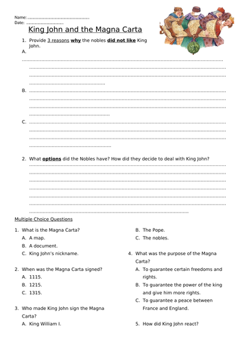 King John and the Magna Carta | Teaching Resources