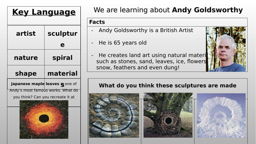 EYFS ART Knowledge Organiser - Andy Goldsworthy | Teaching Resources