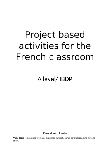 Project based activities for the French classroom. | Teaching Resources