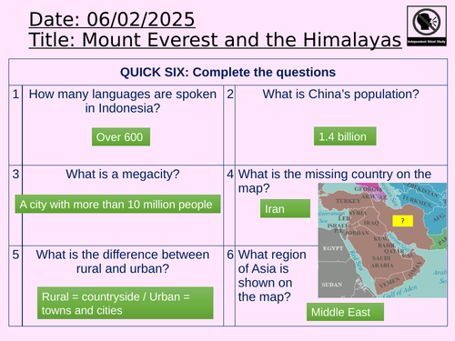 KS3 Geography Asia Full SOW | Teaching Resources
