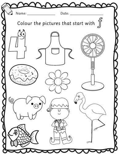 Beginning Sounds Book with 35 worksheets - Colouring Pages RWI set 1 ...