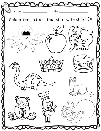 Beginning Sounds Book with 35 worksheets - Colouring Pages RWI set 1 ...