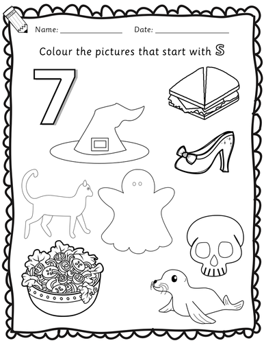 Beginning Sounds Book with 35 worksheets - Colouring Pages RWI set 1 ...