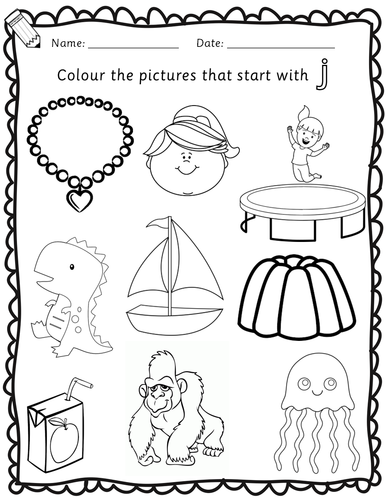 Beginning Sounds Book with 35 worksheets - Colouring Pages RWI set 1 ...