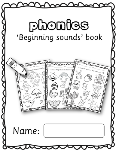 Beginning Sounds Book with 35 worksheets - Colouring Pages RWI set 1 ...