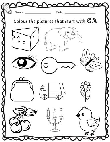 Beginning Sounds Book with 35 worksheets - Colouring Pages RWI set 1 ...