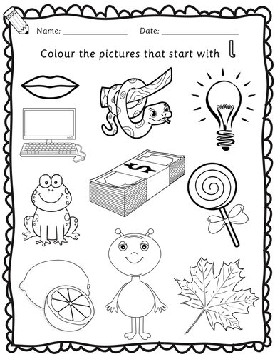 Beginning Sounds Book with 35 worksheets - Colouring Pages RWI set 1 ...