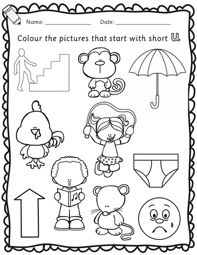 Beginning Sounds Book with 35 worksheets - Colouring Pages RWI set 1 ...