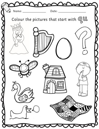 Beginning Sounds Book with 35 worksheets - Colouring Pages RWI set 1 ...