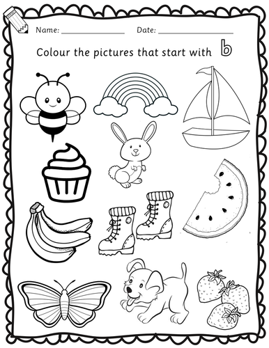 Beginning Sounds Book with 35 worksheets - Colouring Pages RWI set 1 ...