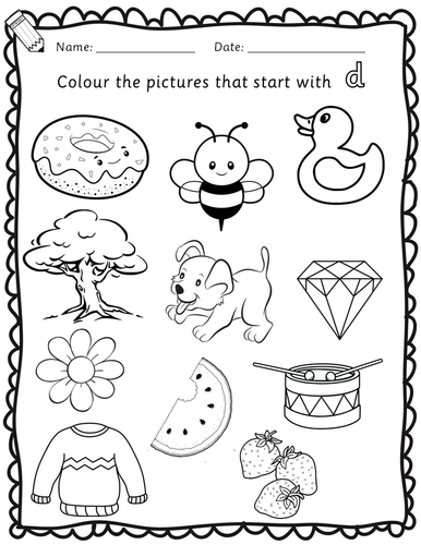 Beginning Sounds Book with 35 worksheets - Colouring Pages RWI set 1 ...