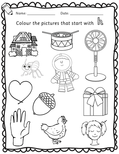 Beginning Sounds Book with 35 worksheets - Colouring Pages RWI set 1 ...
