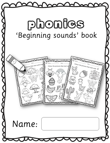 Beginning Sounds Book with 35 worksheets - Colouring Pages RWI set 1 ...
