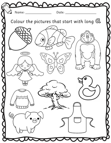 Beginning Sounds Book with 35 worksheets - Colouring Pages RWI set 1 ...