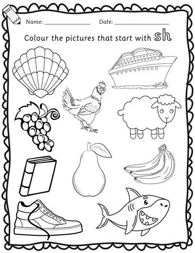 Beginning Sounds Book with 35 worksheets - Colouring Pages RWI set 1 ...