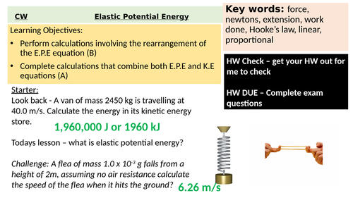 Elastic potential energy stores - GCSE PHYSICS | Teaching Resources