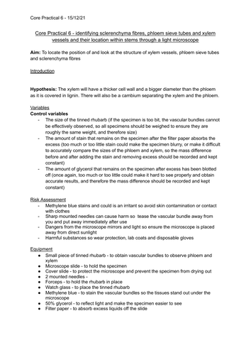 CORE PRACTICAL WRITE UPS edexcel biology | Teaching Resources