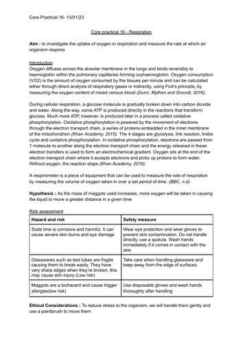 CORE PRACTICAL WRITE UPS edexcel biology | Teaching Resources