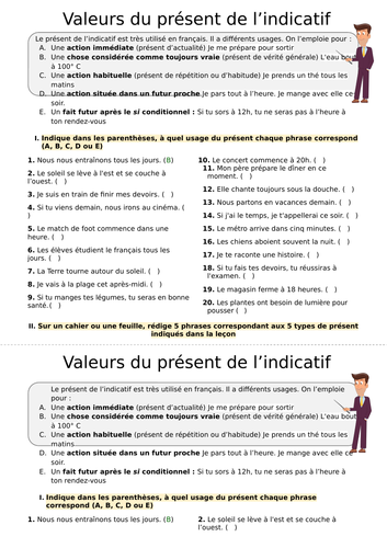[French Grammar FFL FLE] Grammaire - Valeurs du présent | Teaching ...