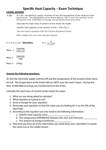 Specific Heat Capacity - PPT, Questions and Answers | Teaching Resources