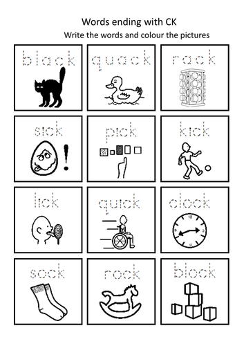 Phonics Words Ending with CK + Symbols | Teaching Resources