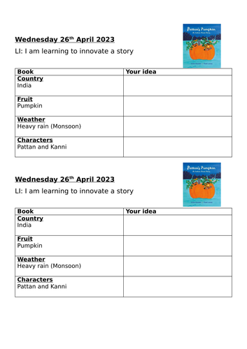 Pattan's Pumpkin English Unit of work Year 1 | Teaching Resources