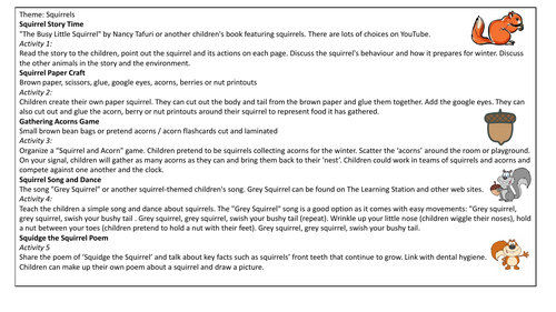 Squirrels Activity Pack for Early Years | Teaching Resources