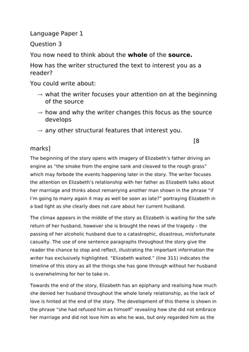 AQA GCSE English Language Question 3 | Teaching Resources