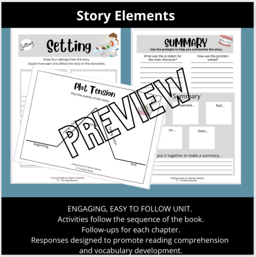 DEMON DENTIST by David Walliams NOVEL STUDY and Reading Comprehension ...