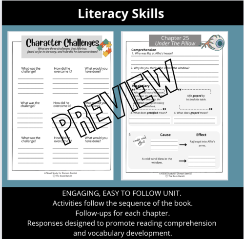 DEMON DENTIST by David Walliams NOVEL STUDY and Reading Comprehension ...