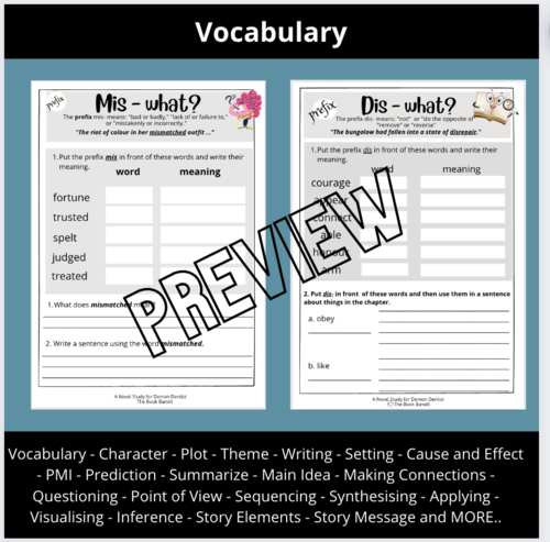 DEMON DENTIST by David Walliams NOVEL STUDY and Reading Comprehension ...
