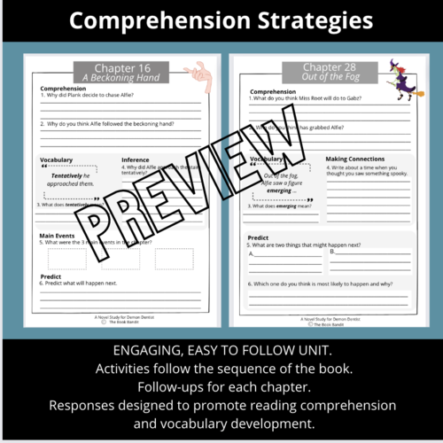 DEMON DENTIST by David Walliams NOVEL STUDY and Reading Comprehension ...