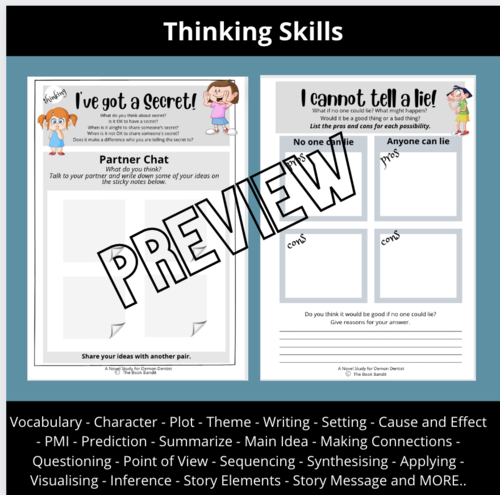 DEMON DENTIST by David Walliams NOVEL STUDY and Reading Comprehension ...