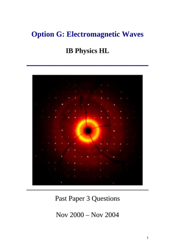 IB DP Physics past paper questions Nov 2000 to Nov 2004 | Teaching ...