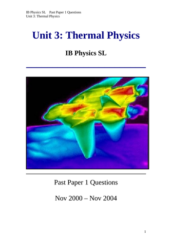 IB DP Physics past paper questions Nov 2000 to Nov 2004 | Teaching ...