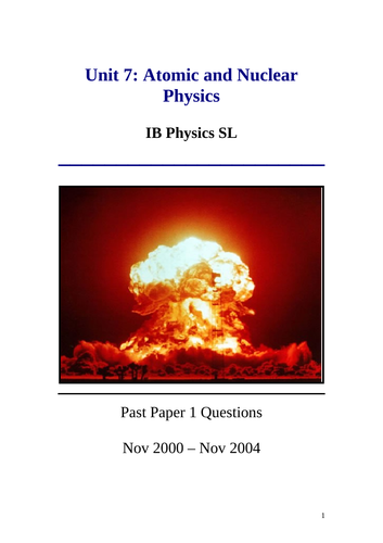IB DP Physics past paper questions Nov 2000 to Nov 2004 | Teaching ...