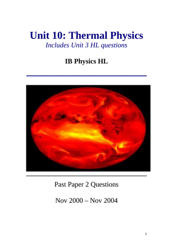 IB DP Physics past paper questions Nov 2000 to Nov 2004 | Teaching ...